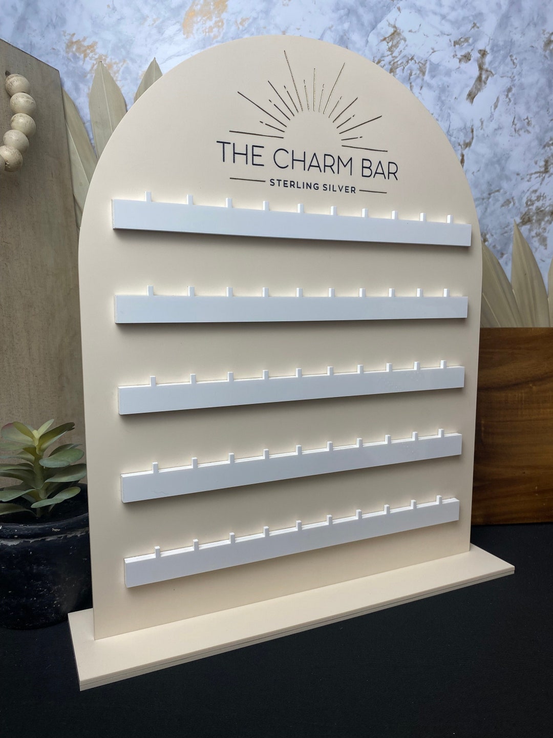 Charm Bar Display for Cham Necklaces and Bracelets Permanent Jewelry ...