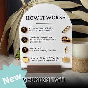 Permanent Jewelry How It Works Sign Table Top Display Sign With Acrylic ...