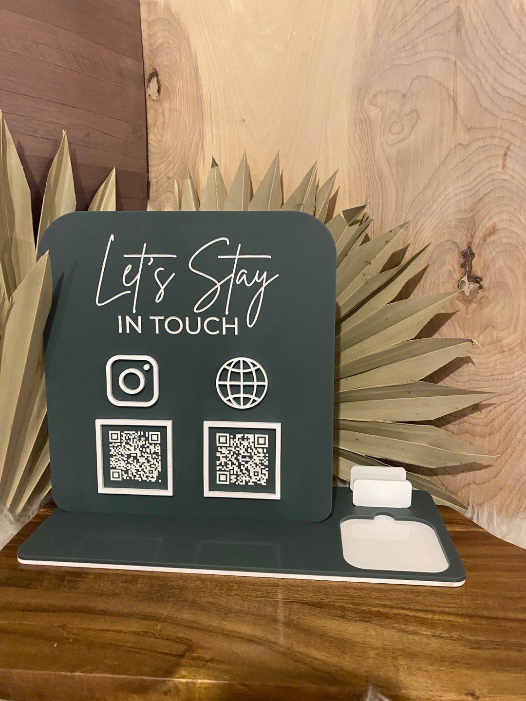 Acrylic Social Media Business Sign With QR Codes & Square Reader ...