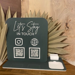 Acrylic Social Media Business Sign With QR Codes & Square Reader ...