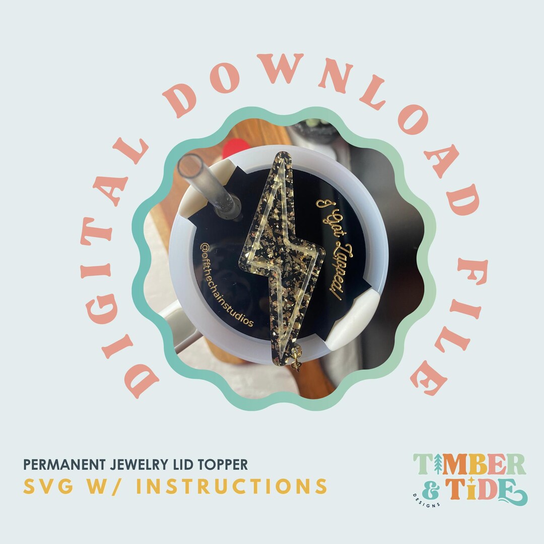 Permanent Jewelry Lid Topper SVG | Stanley Tumbler Topper With Charms ...