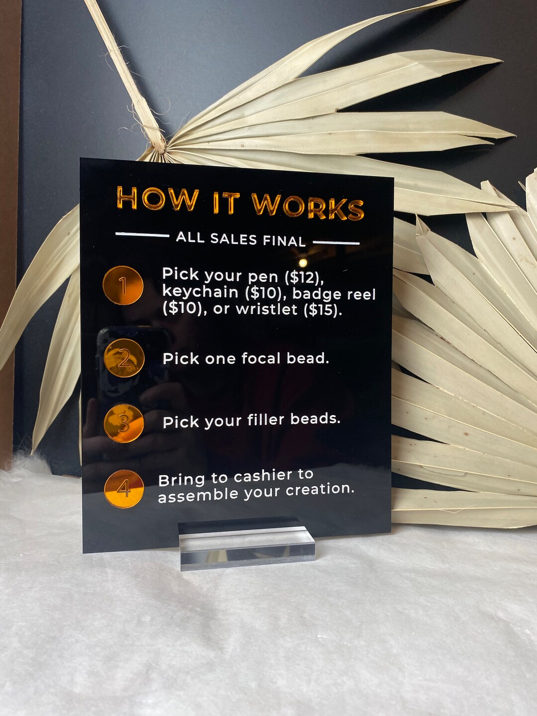 Custom How It Works Sign Table Top Display Sign With Acrylic 3D Icons ...