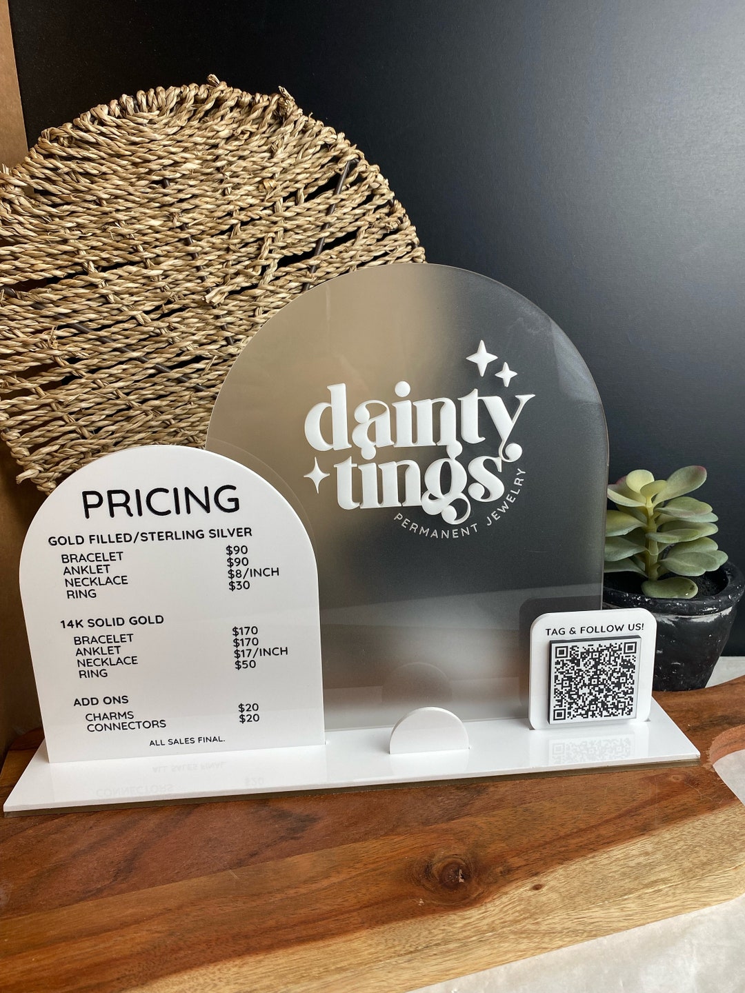Acrylic Table Top Two Panel Display With Single QR Code Tab QR Code ...