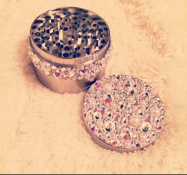 Swarovski Crystals & Pearls Herbal Grinder Bedazzled Grinder With AB ...