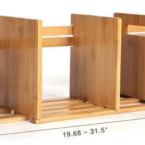 Bamboo Desk Bookshelf Expandable Desktop Organizer Adjustable - Etsy