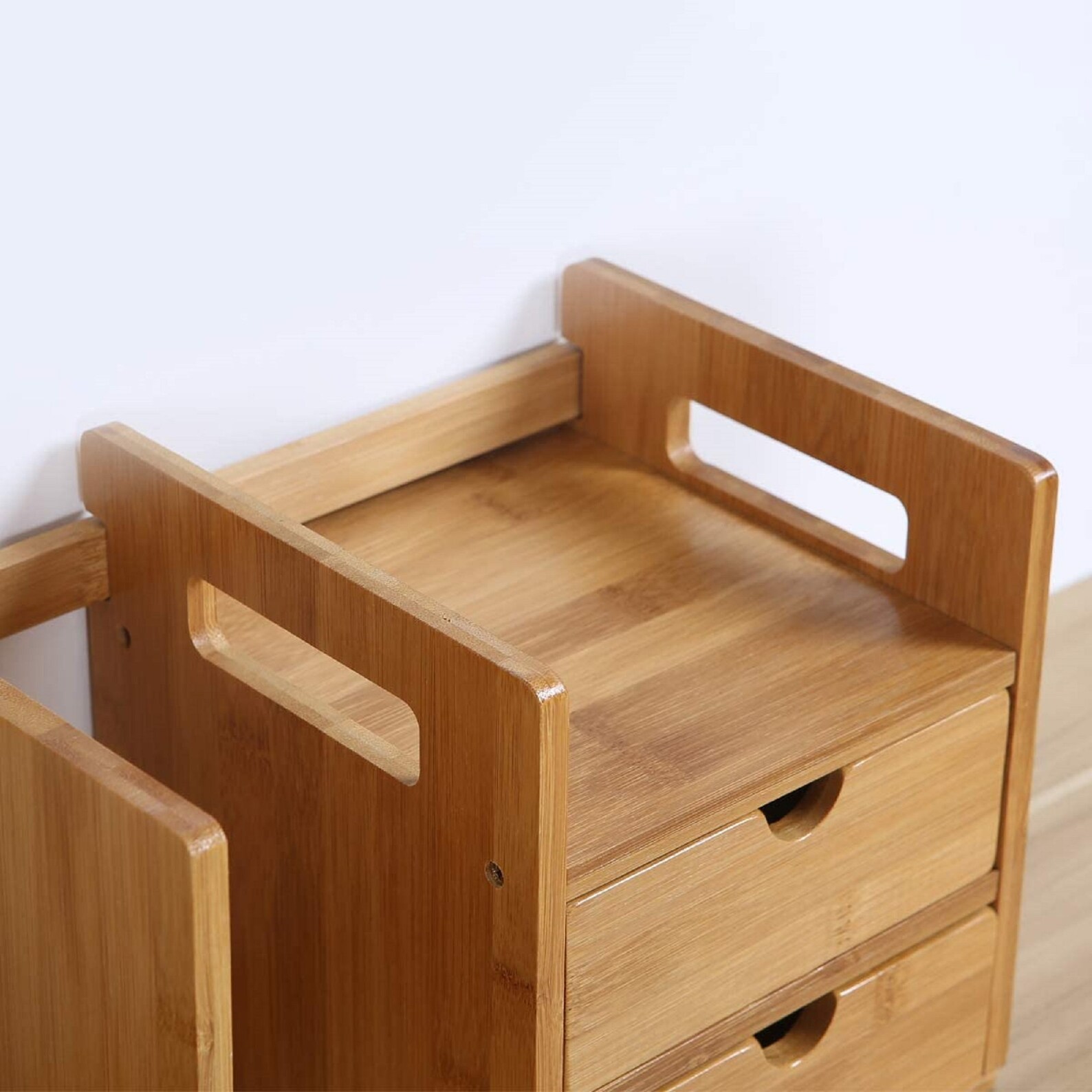 Bamboo Desk Bookshelf Expandable Desktop Organizer Adjustable - Etsy