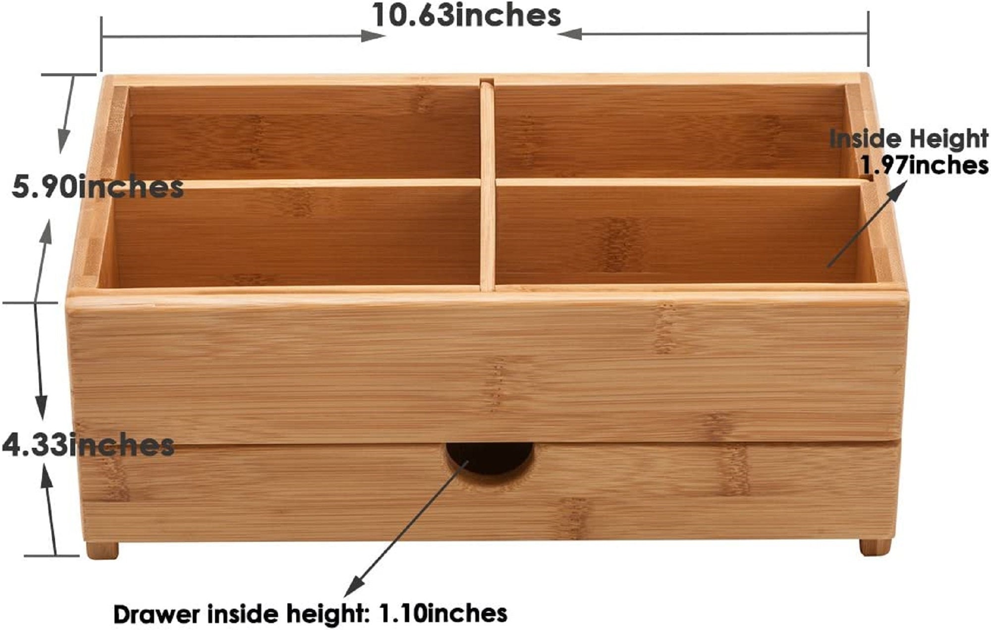 Bamboo Makeup Organizer and Storage With Drawer Medium - Etsy