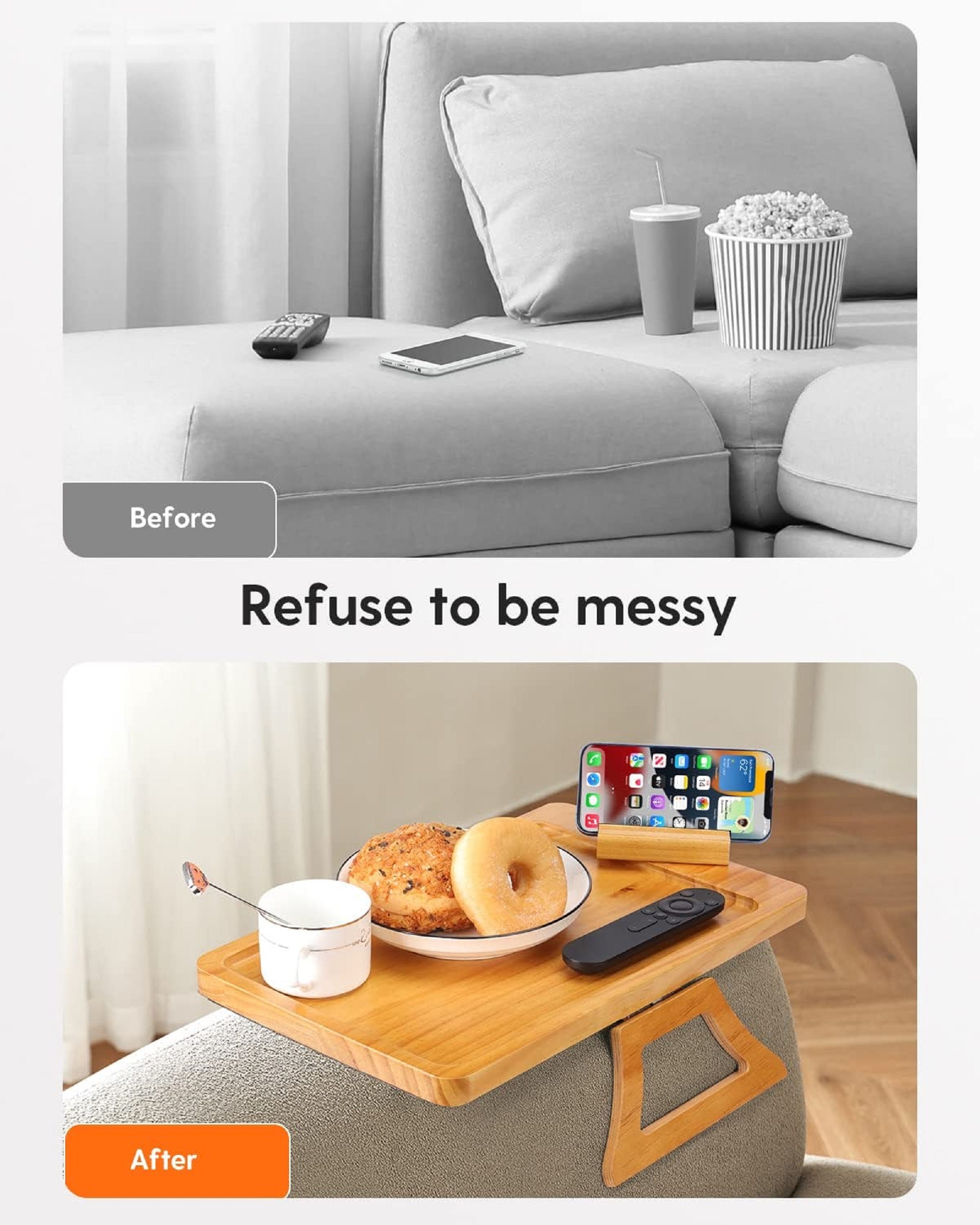 Foldable Couch Tray With Rotating Holder Couch Arm Tray Table - Etsy