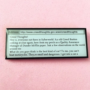 The Office Pins Creed Thoughts Enamel Lapel Pin the Office | Etsy