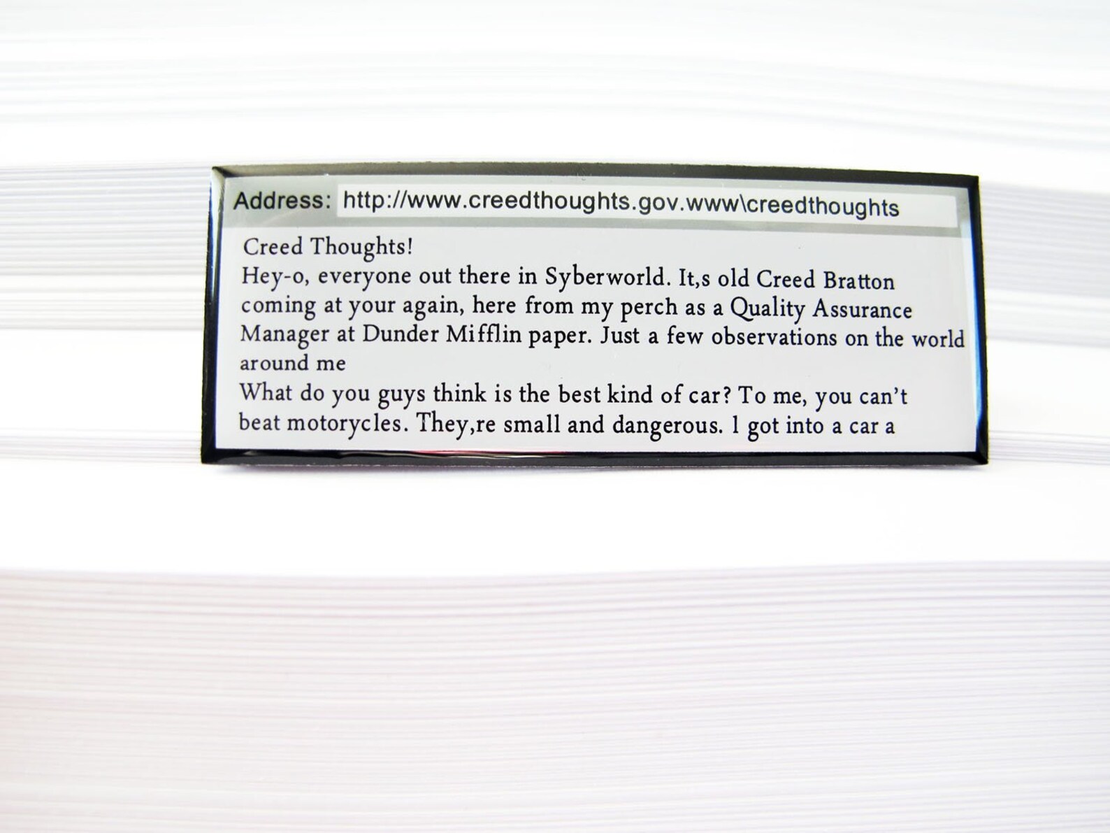 The Office Pins Creed Thoughts Enamel Lapel Pin the Office | Etsy