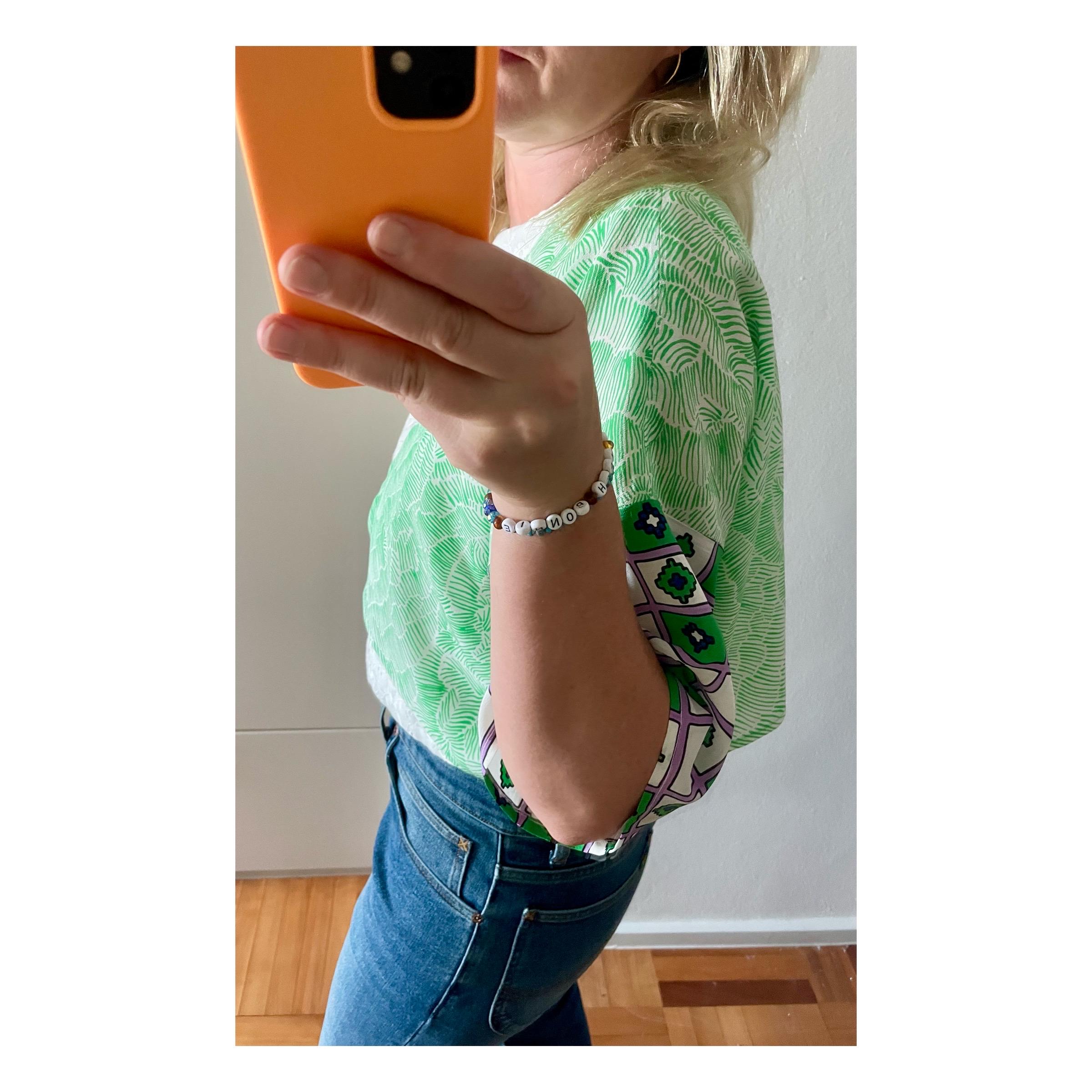 Silk Kimono Floaty Jacket Green Coral Print Cropped Bolero UK Size S/M ...