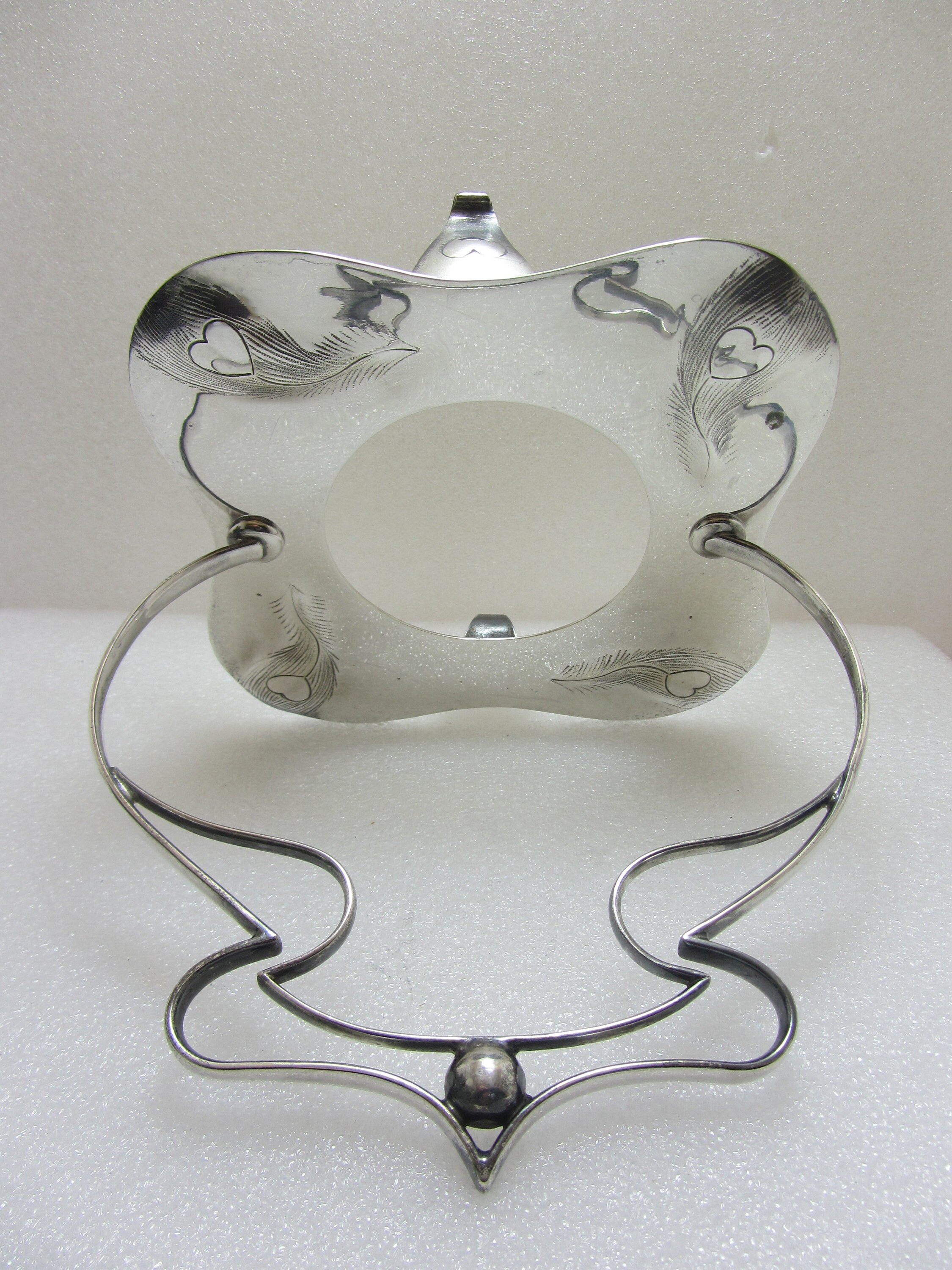 Antique Art Nouveau Silver Plate & Stuart Crystal Cairngorm Peacock Eye ...