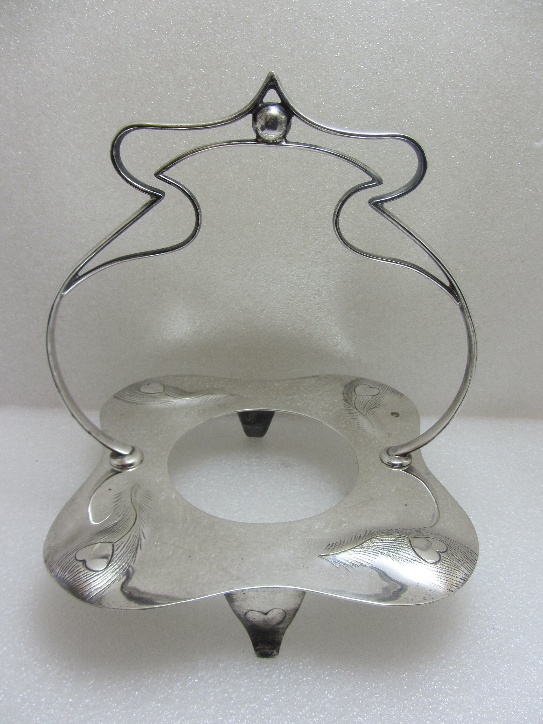 Antique Art Nouveau Silver Plate & Stuart Crystal Cairngorm Peacock Eye ...
