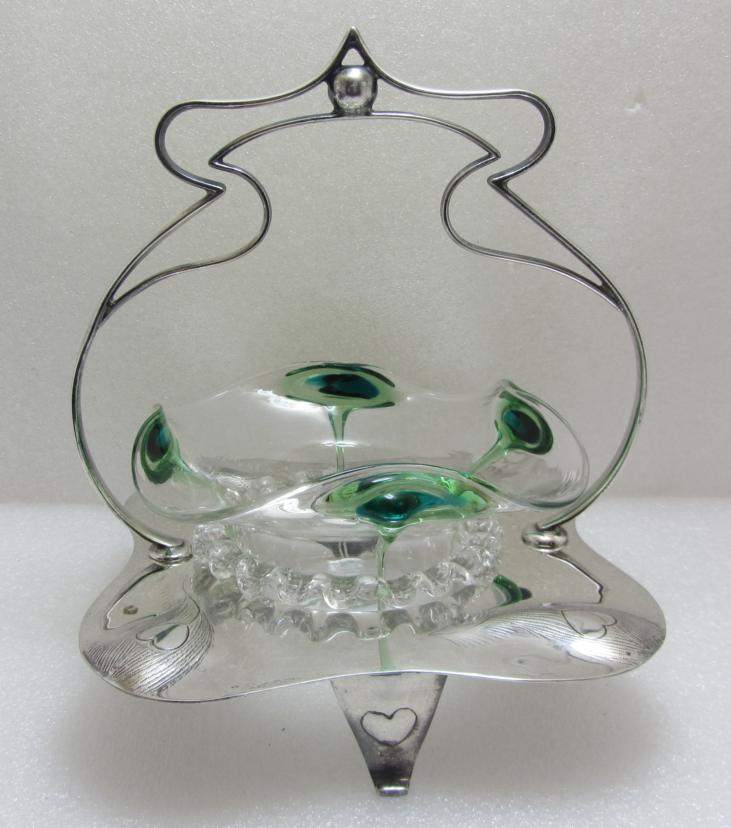 Antique Art Nouveau Silver Plate & Stuart Crystal Cairngorm Peacock Eye ...
