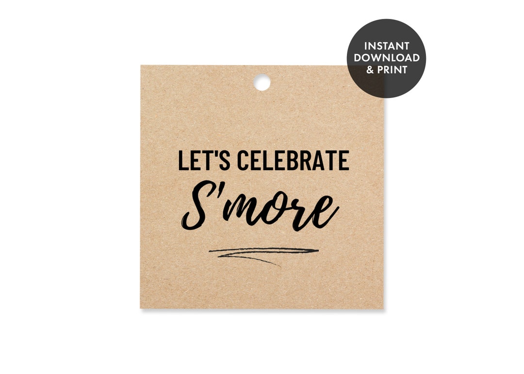 S'more Party Favor Tags: Printable DIY Gift Tags (PDF) - Etsy