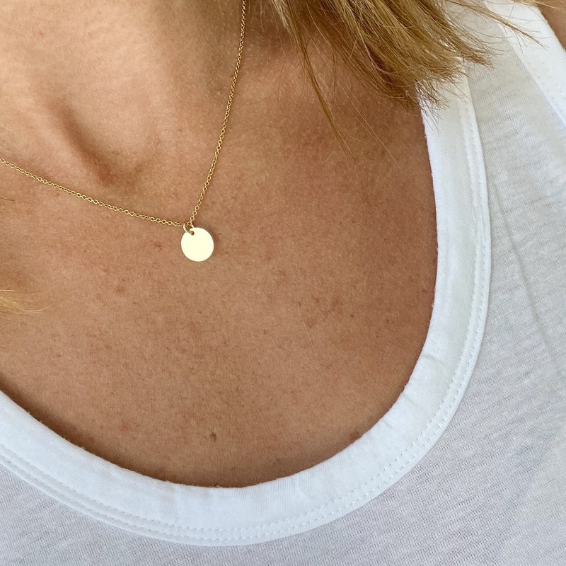 Gold Disc Necklace - Etsy