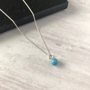 Turquoise Blue Pearl Necklace, Sterling Silver, Coloured Pearl ...