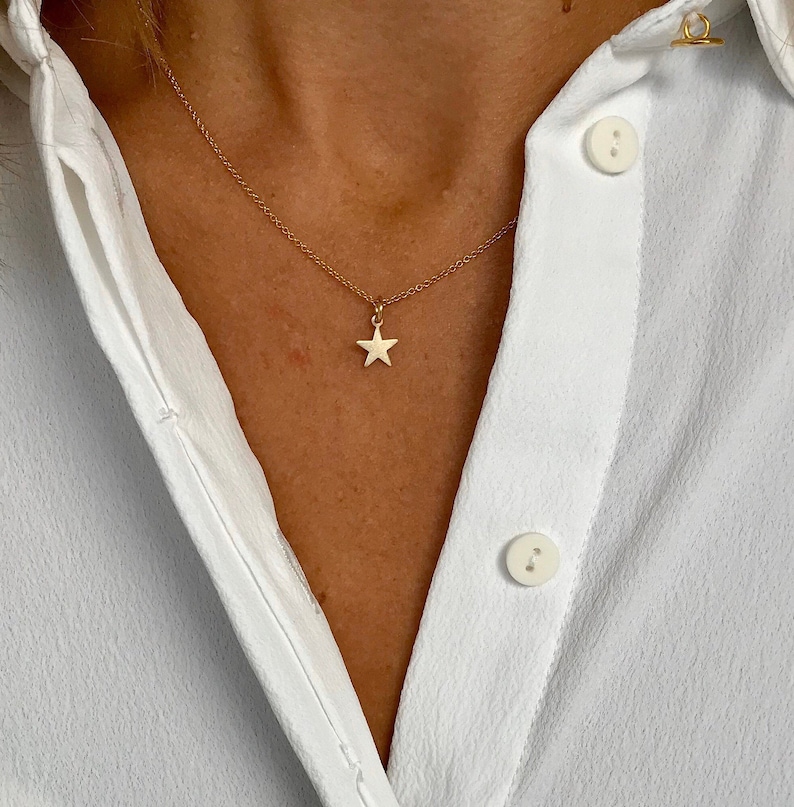 Gold Shiny Star Necklace 14k Gold Filled Gold Star Charm - Etsy
