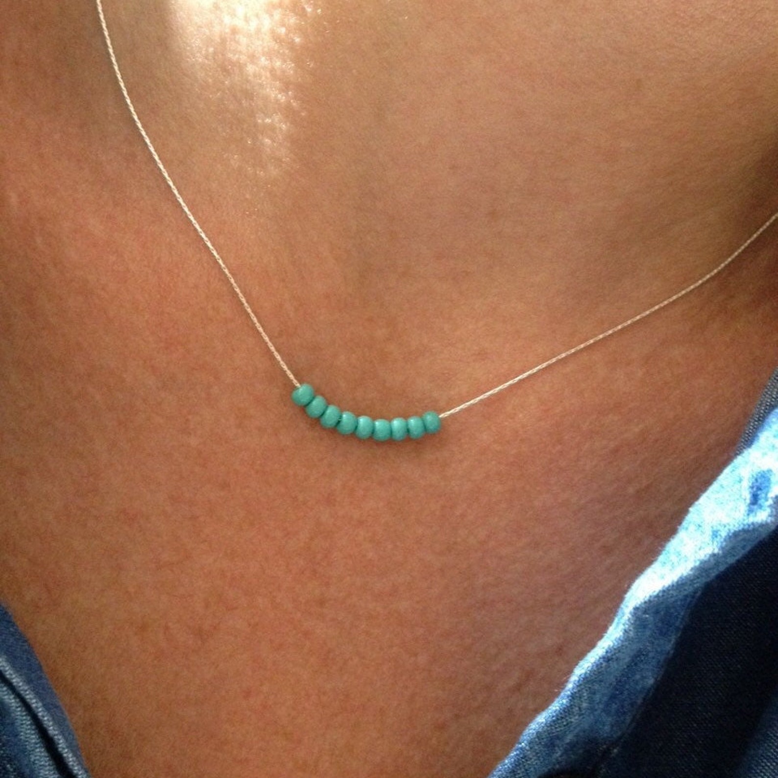 Colour Bead Necklace Fun Colourful Jewellery Sterling Silver - Etsy