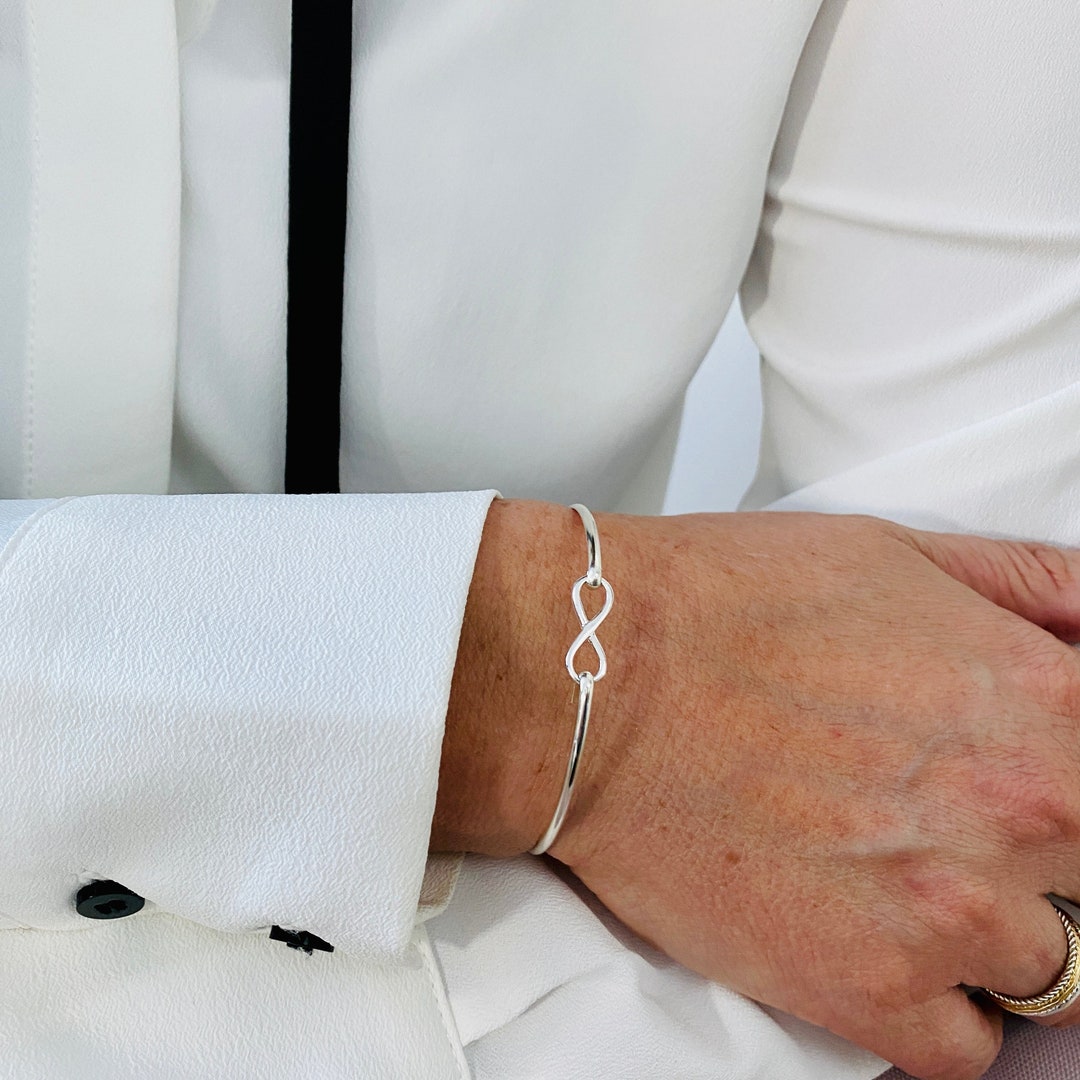 Silver Infinity Bangle, Sterling Silver Bangle, Infinity Gift ...