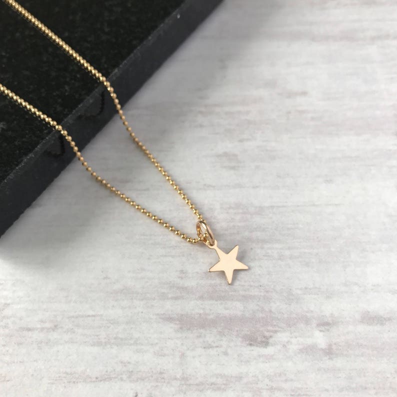 Gold Shiny Star Necklace 14k Gold Filled Gold Star Charm - Etsy