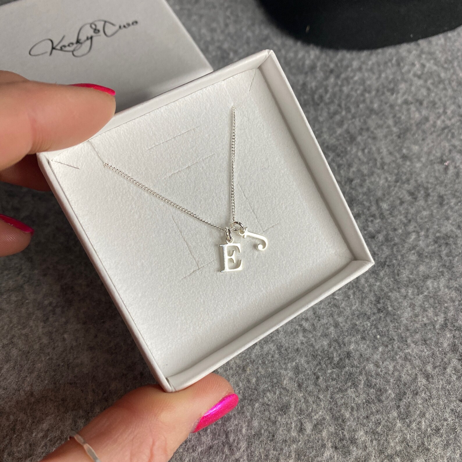 Silver Double Initials Necklace, Sterling Silver Letters Necklace ...