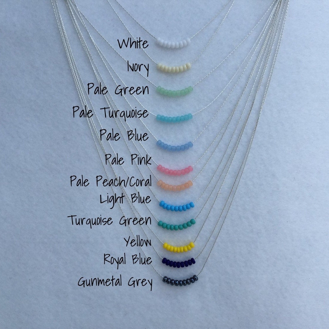 Colour Bead Necklace Fun Colourful Jewellery Sterling Silver - Etsy