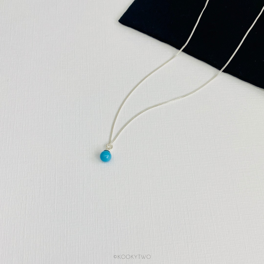 Turquoise Blue Pearl Necklace, Sterling Silver, Coloured Pearl ...