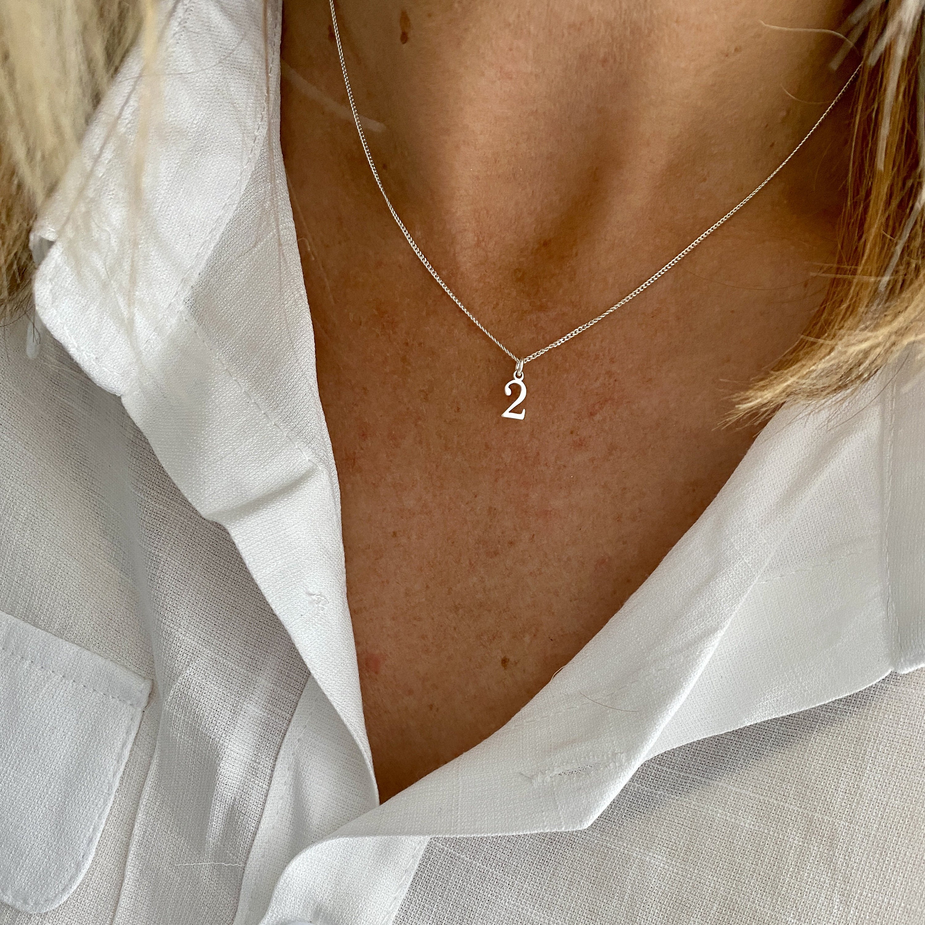 My Number Necklace Silver Lucky Number Jewellery Birthday | Etsy