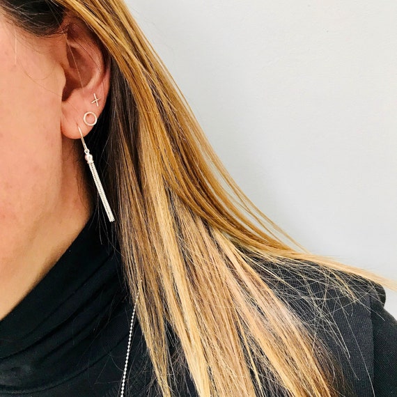 Long hook earrings store