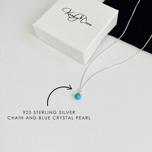 Turquoise Blue Pearl Necklace, Sterling Silver, Coloured Pearl ...