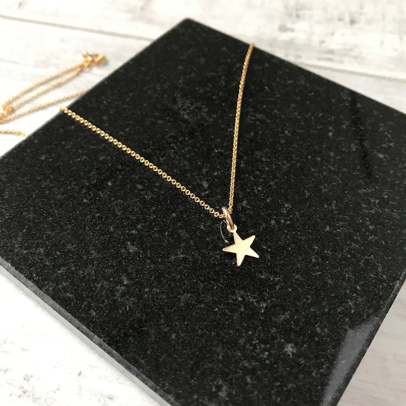 Gold Shiny Star Necklace 14k Gold Filled Gold Star Charm | Etsy