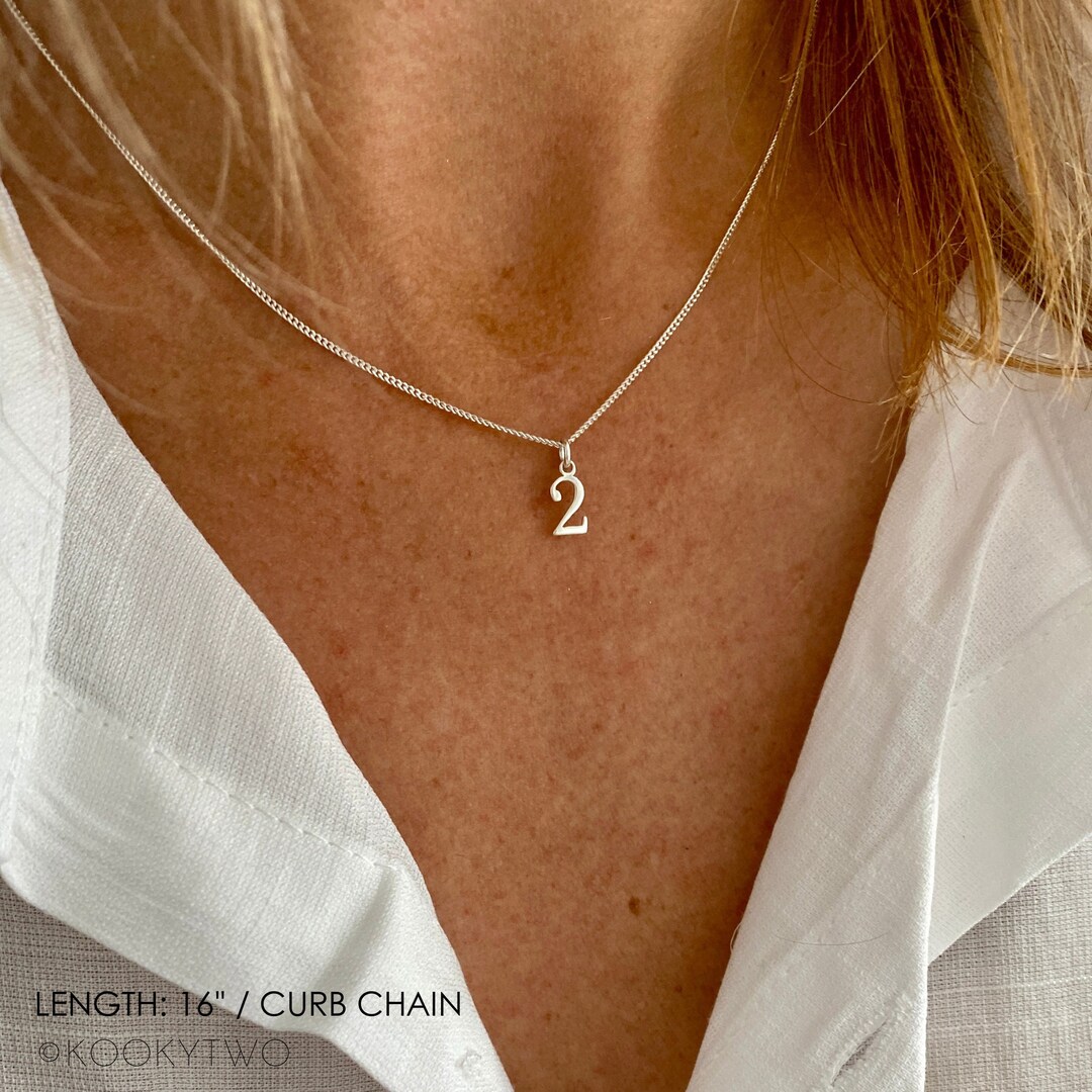 My Number Necklace, Silver Lucky Number Jewellery, Birthday Number ...