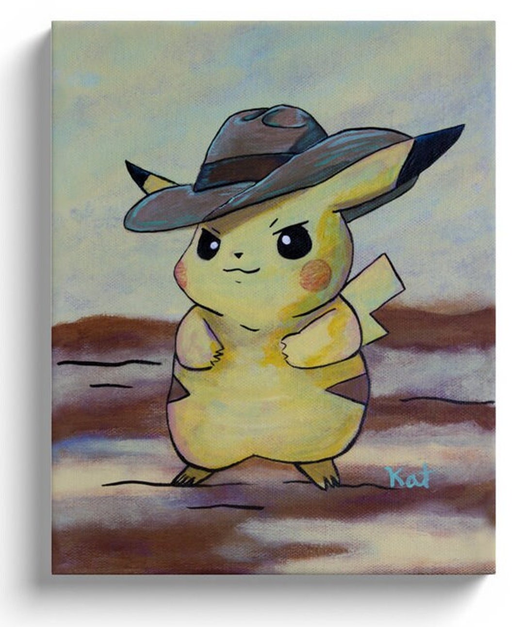 Cowboy Pikachu Canvas Print - Etsy