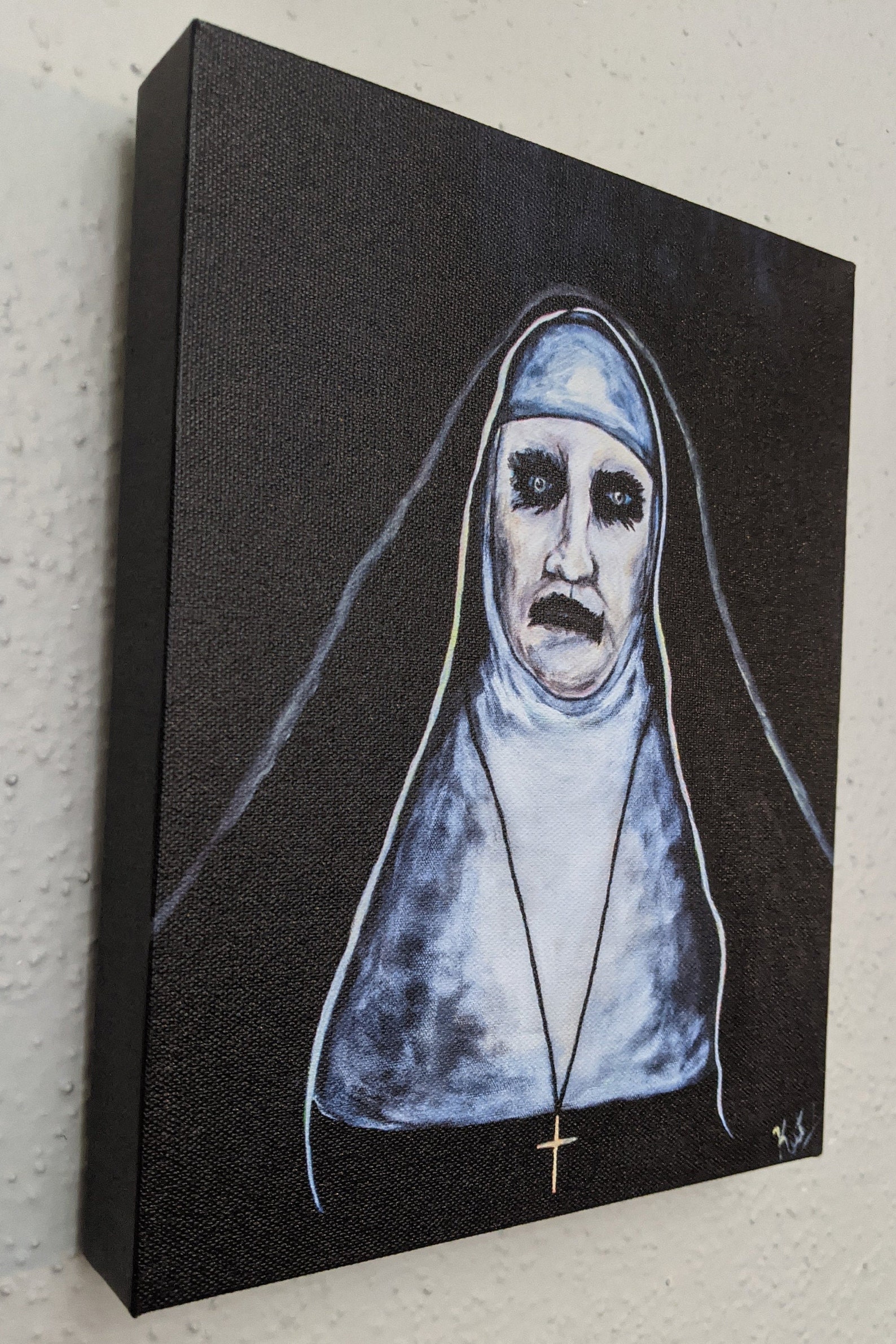 The Nun Painting Canvas Print valak Demon Nun, the Conjuring 2 - Etsy