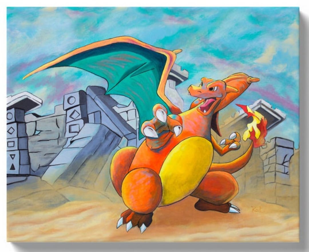 Skyridge Charizard Canvas Art Print Charizard Painting Pokemon Wall Art ...