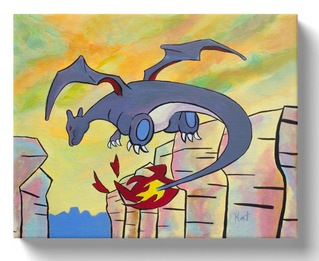 Shiny Charizard Pokemon Print Pokemon Painting Pokemon Art - Etsy