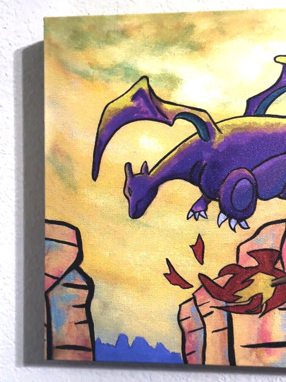Shining Charizard Canvas Art Print Charizard Painting Pokemon Wall Art ...