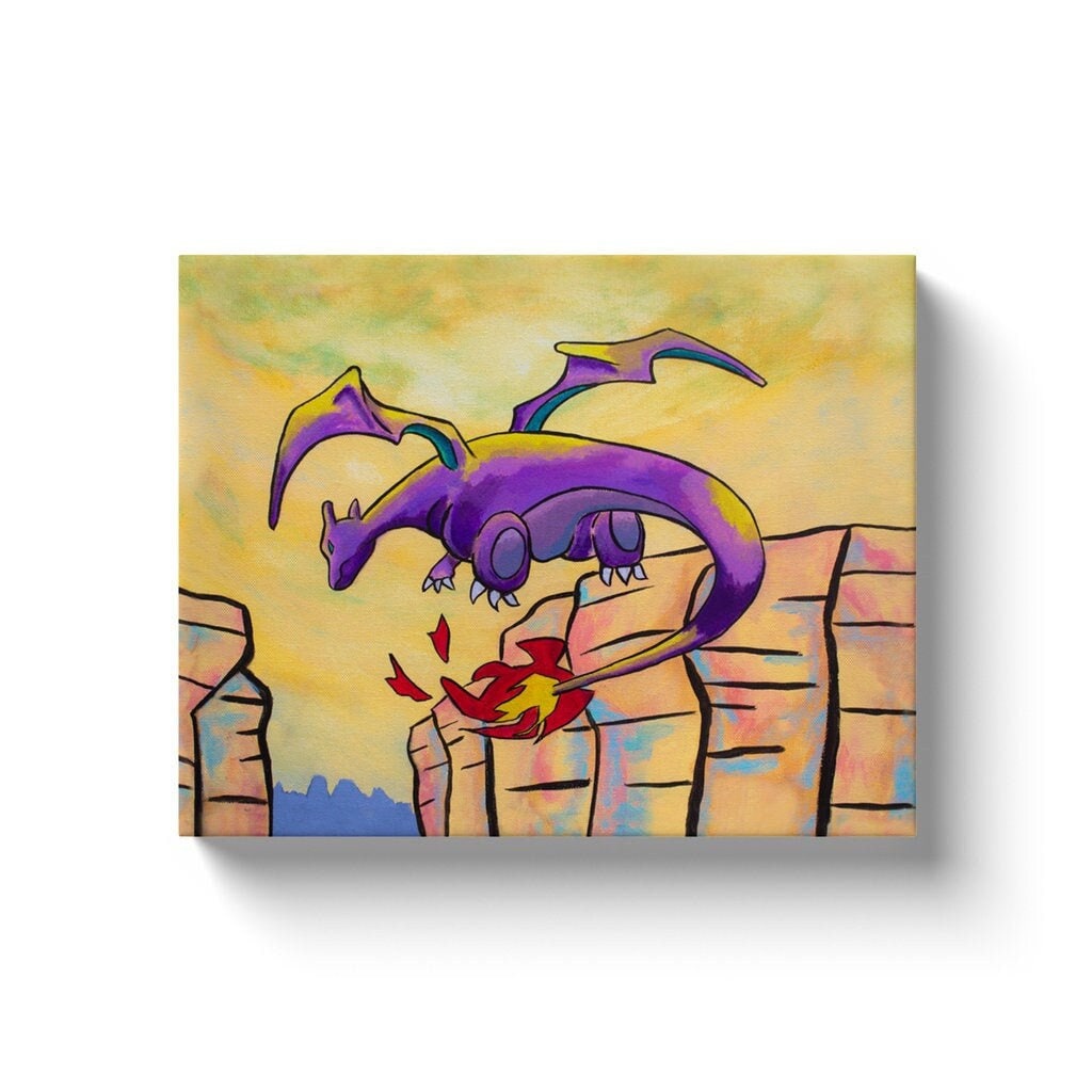 Shining Charizard Canvas Art Print - Charizard Painting - Pokemon Wall ...