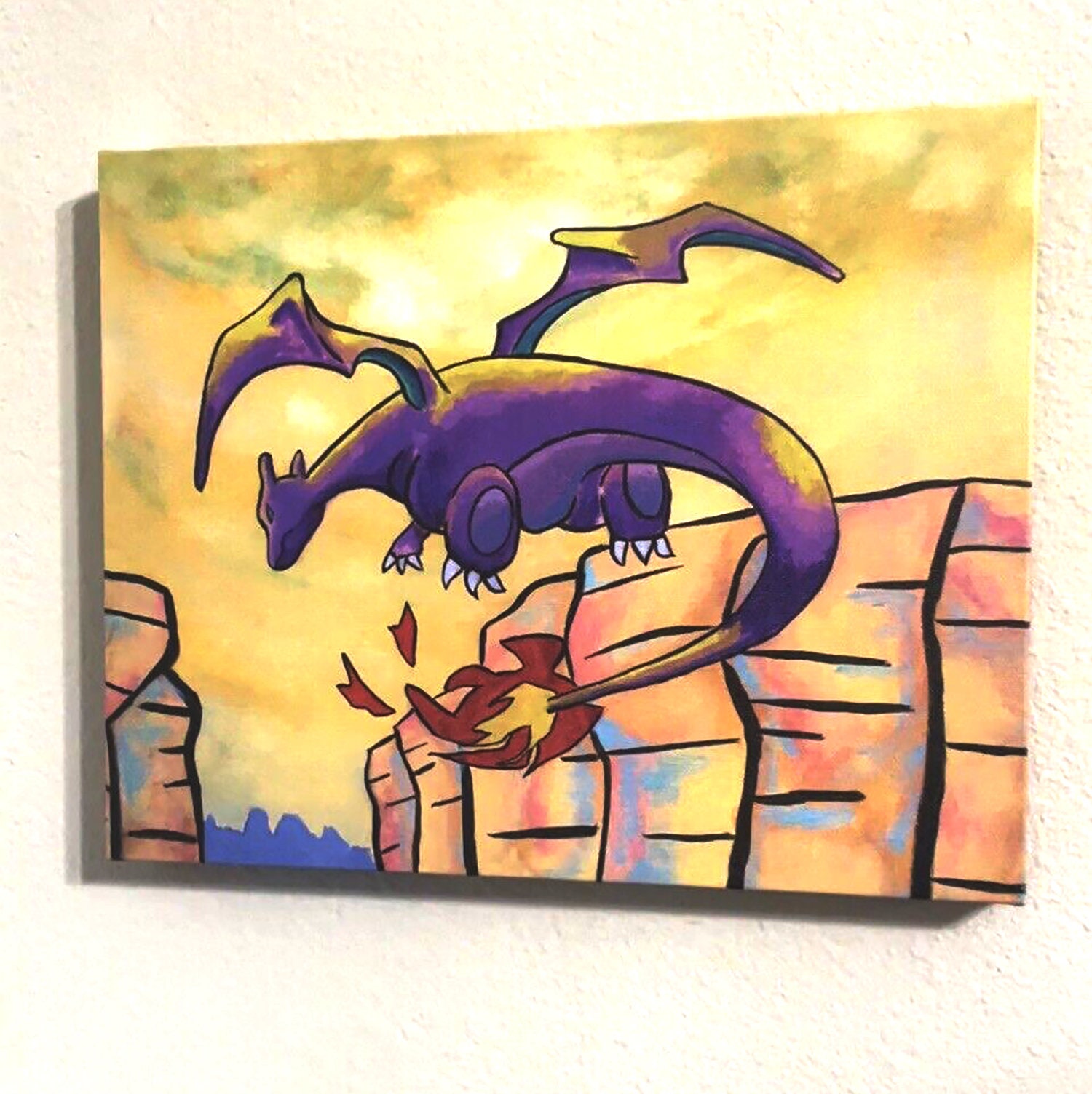 Shining Charizard Canvas Art Print Charizard Painting Pokemon Wall Art ...