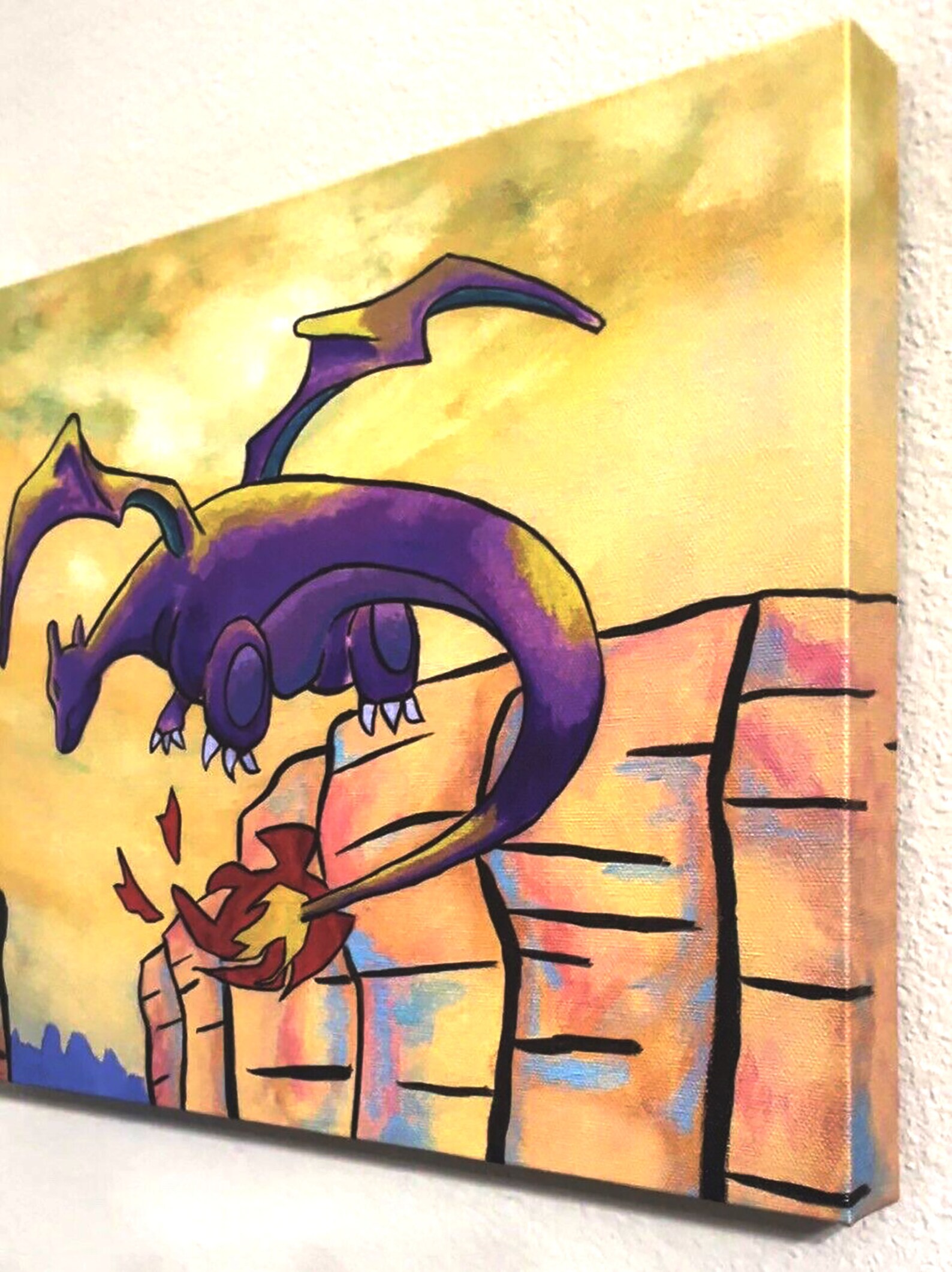 Shining Charizard Canvas Art Print Charizard Painting Pokemon Wall Art ...