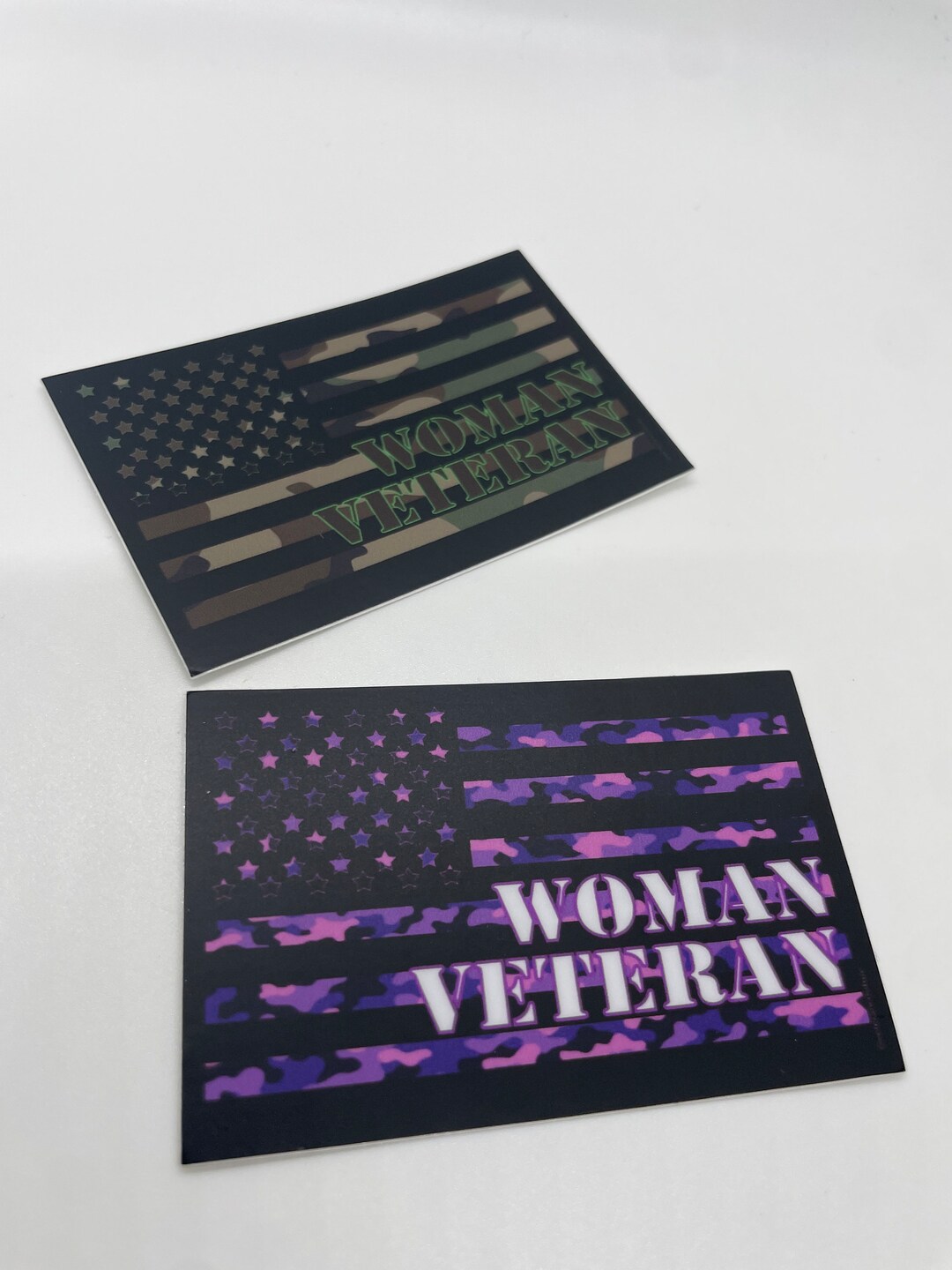 Mini Women Veteran Camouflage Veterans Empowerment Vinyl Sticker Girl ...