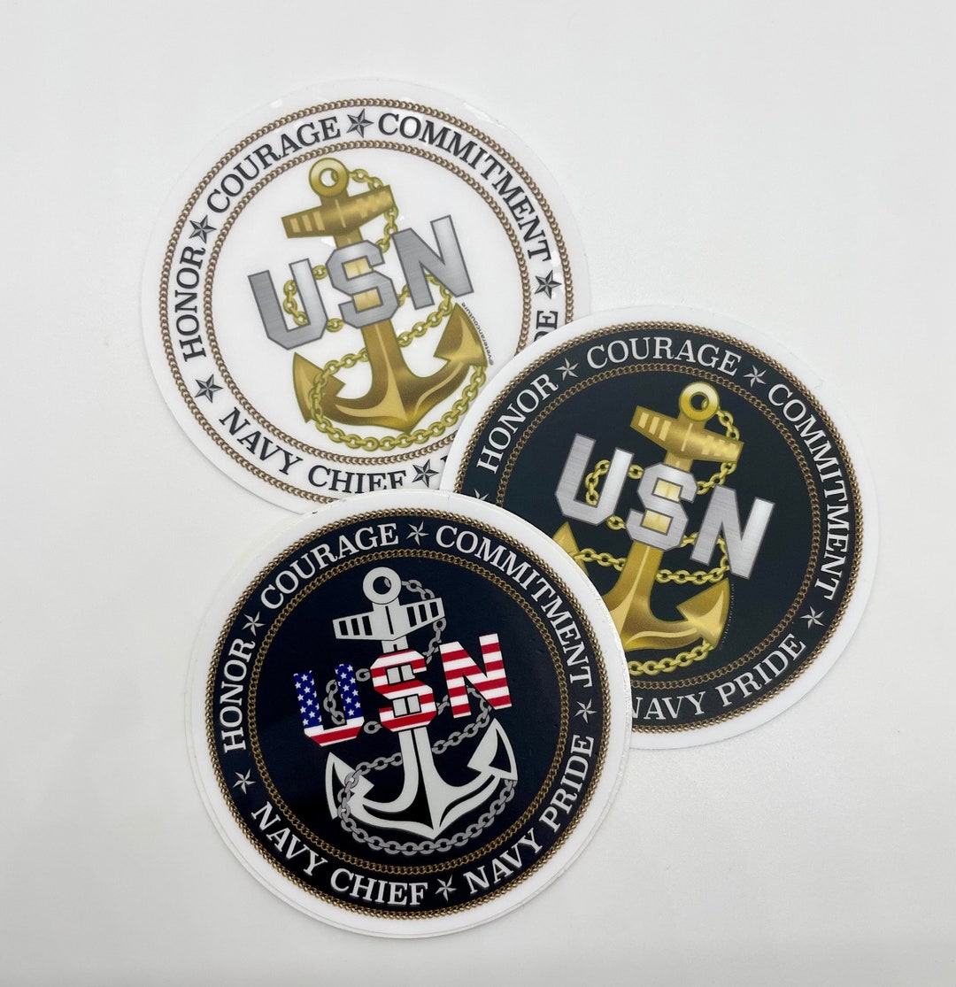 Navy Chief Mini Navy Pride CPO Chief Mess Vinyl Sticker Anchor ...
