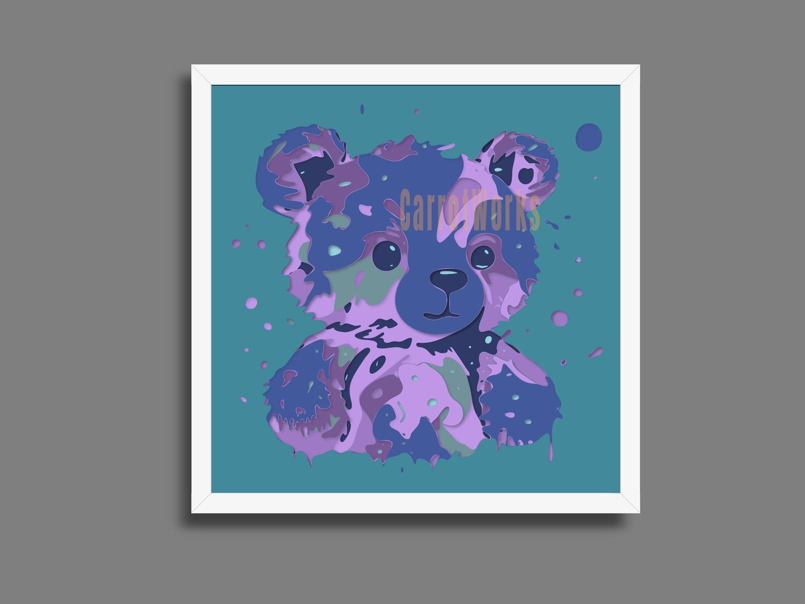 Teddy Bear Nursery Shadow Box SVG: Laser Cut File (digital Download) - Etsy