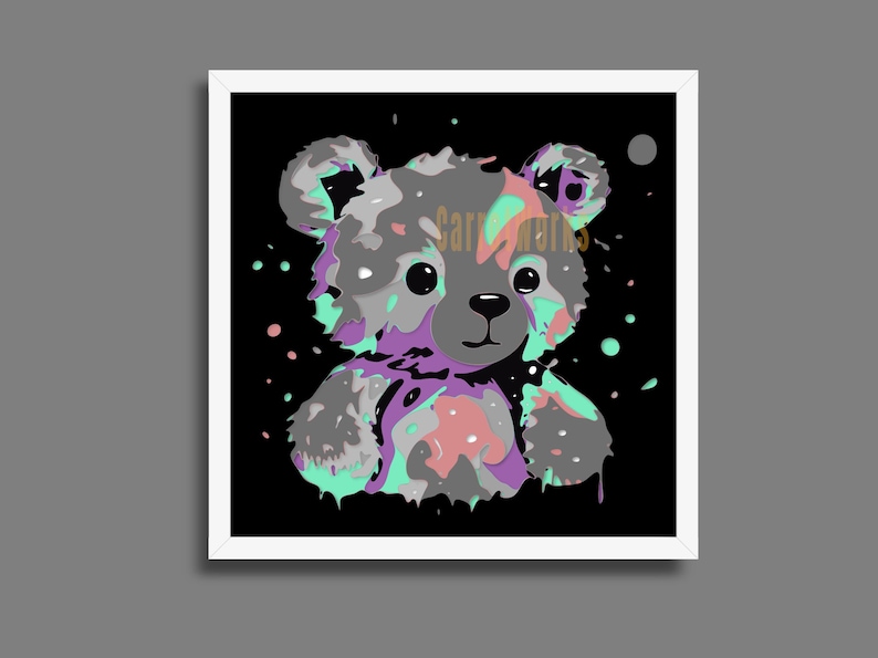 Teddy Bear Nursery Shadow Box SVG: Laser Cut File (digital Download) - Etsy