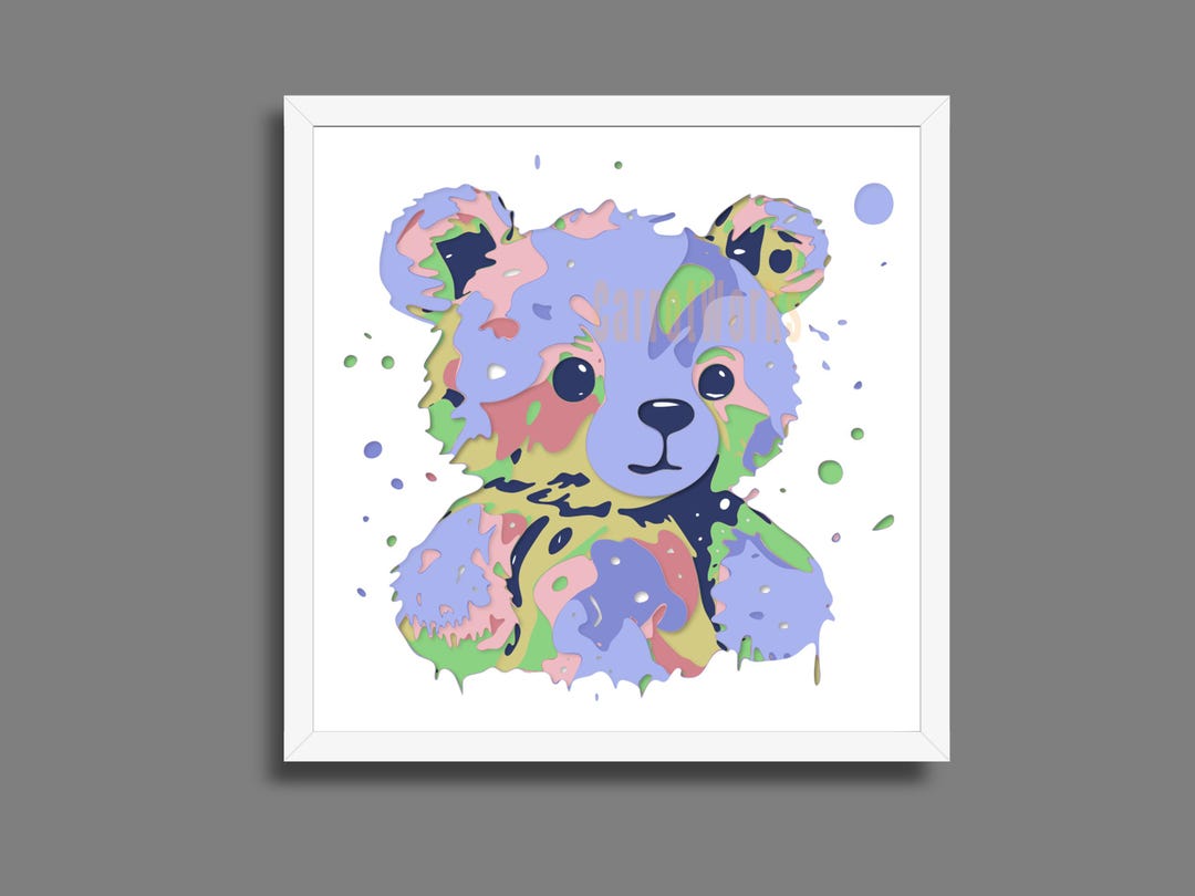 Teddy Bear Nursery Shadow Box SVG: Laser Cut File (digital Download) - Etsy