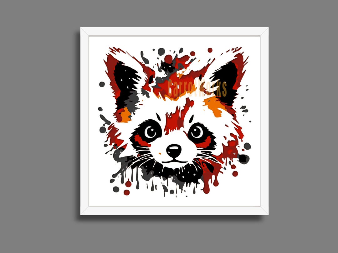Red Panda Shadow Box SVG: Graffiti Street Art Laser Cut File (digital ...