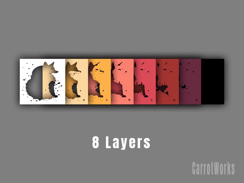 Fox Shadowbox SVG: Layered Paper Cut Template, Woodland Wall Art ...
