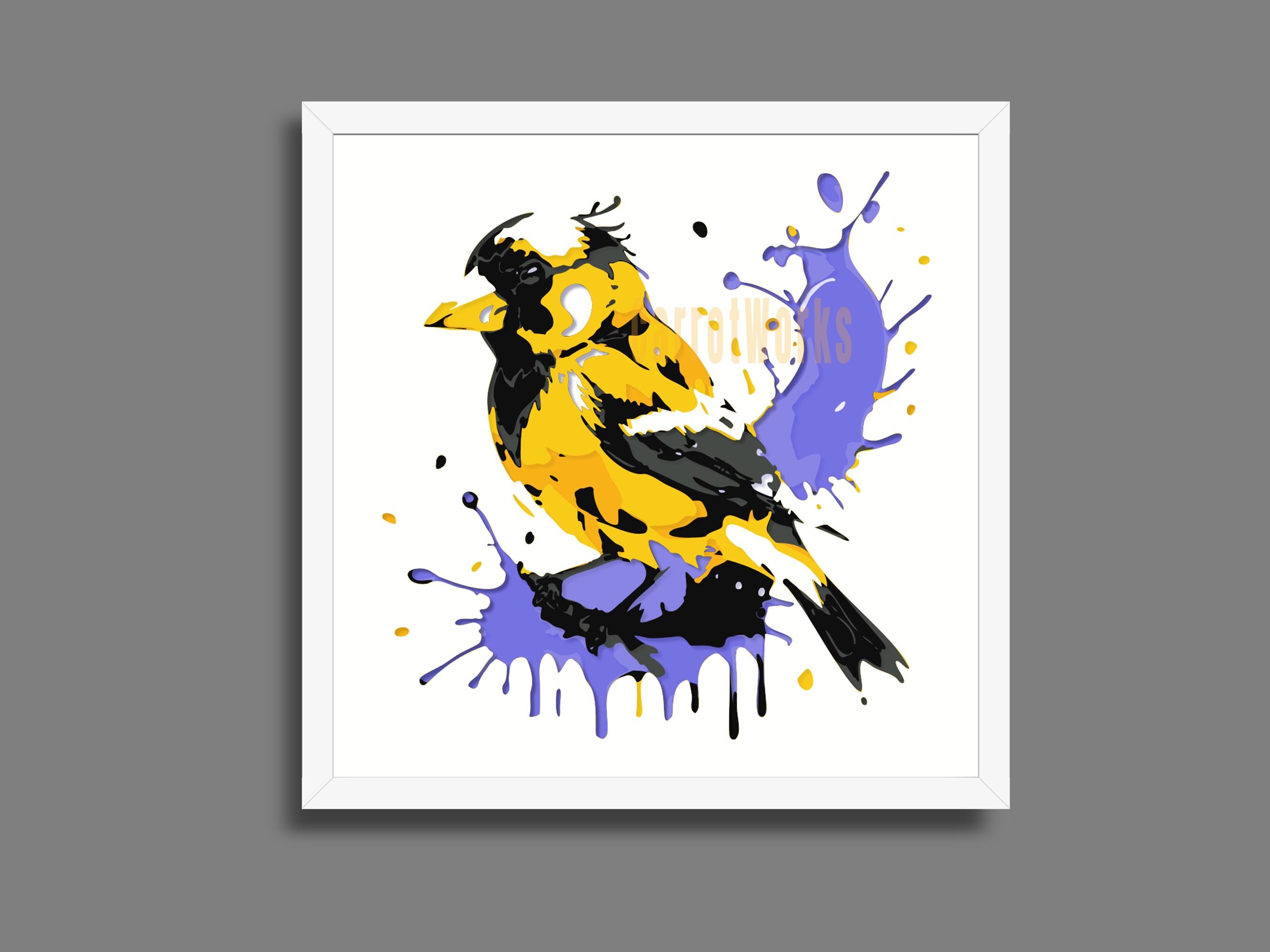 Goldfinch Shadow Box SVG: Layered Laser Cut Files (digital Download) - Etsy