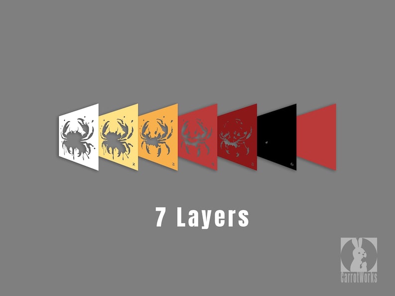 Crab Shadow Box Cut File: Laser Cut File DXF, Cricut Cut File SVG, PNG ...